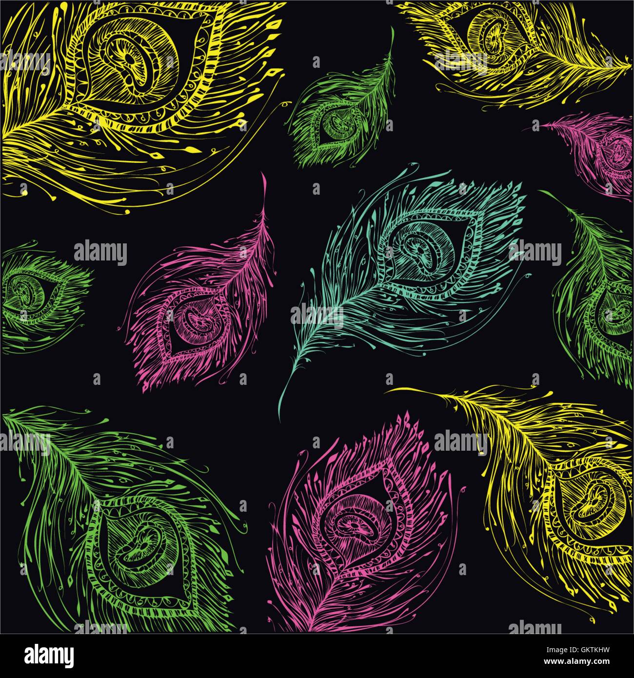 Seamless peacock feather pattern background Stock Vector Image & Art ...