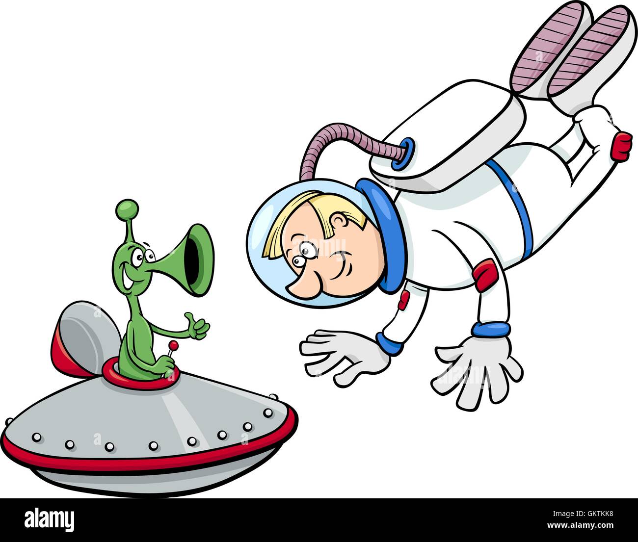Cartoon green alien in spacesuit hi-res stock photography and images ...