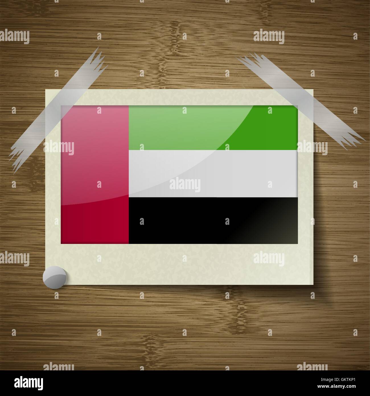 Flags United Arab Emirates at frame on wooden texture. Vector Stock ...