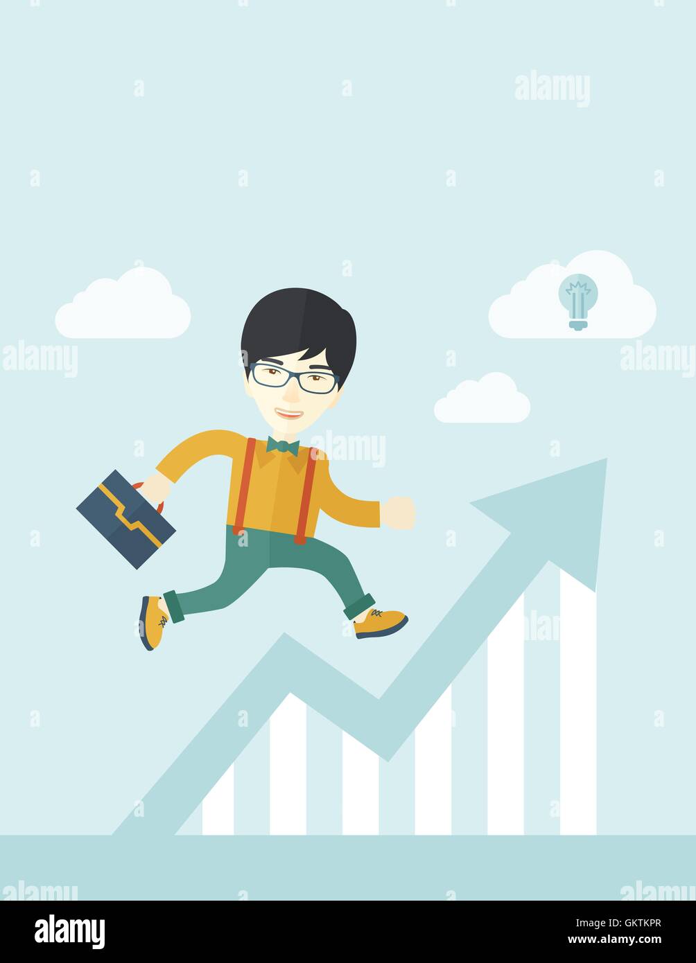 Running man into graph arrow up Stock Vector Image & Art - Alamy
