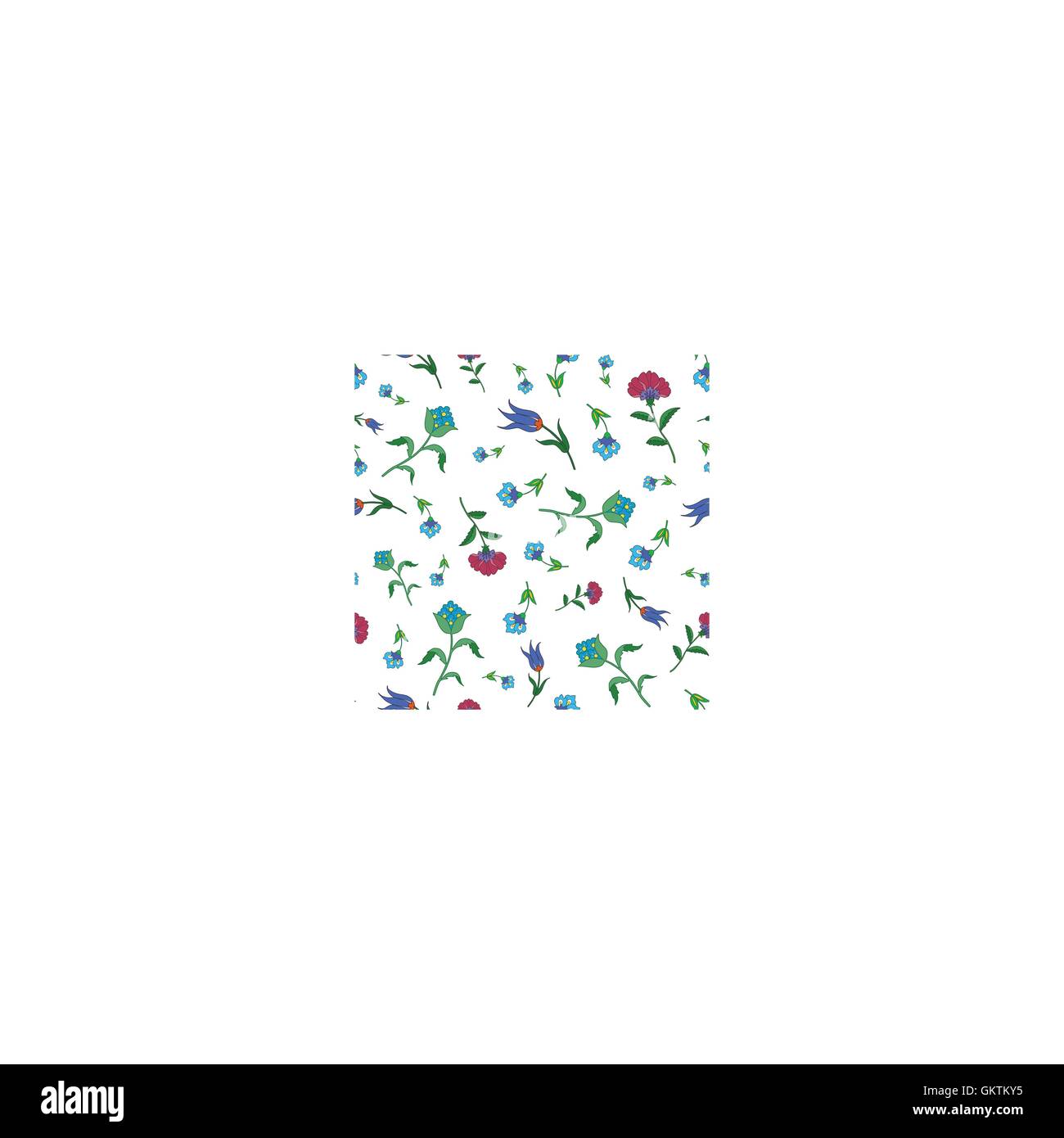 Vector Vintage Scattered Field Flowers Seamless Pattern Stock Vector ...