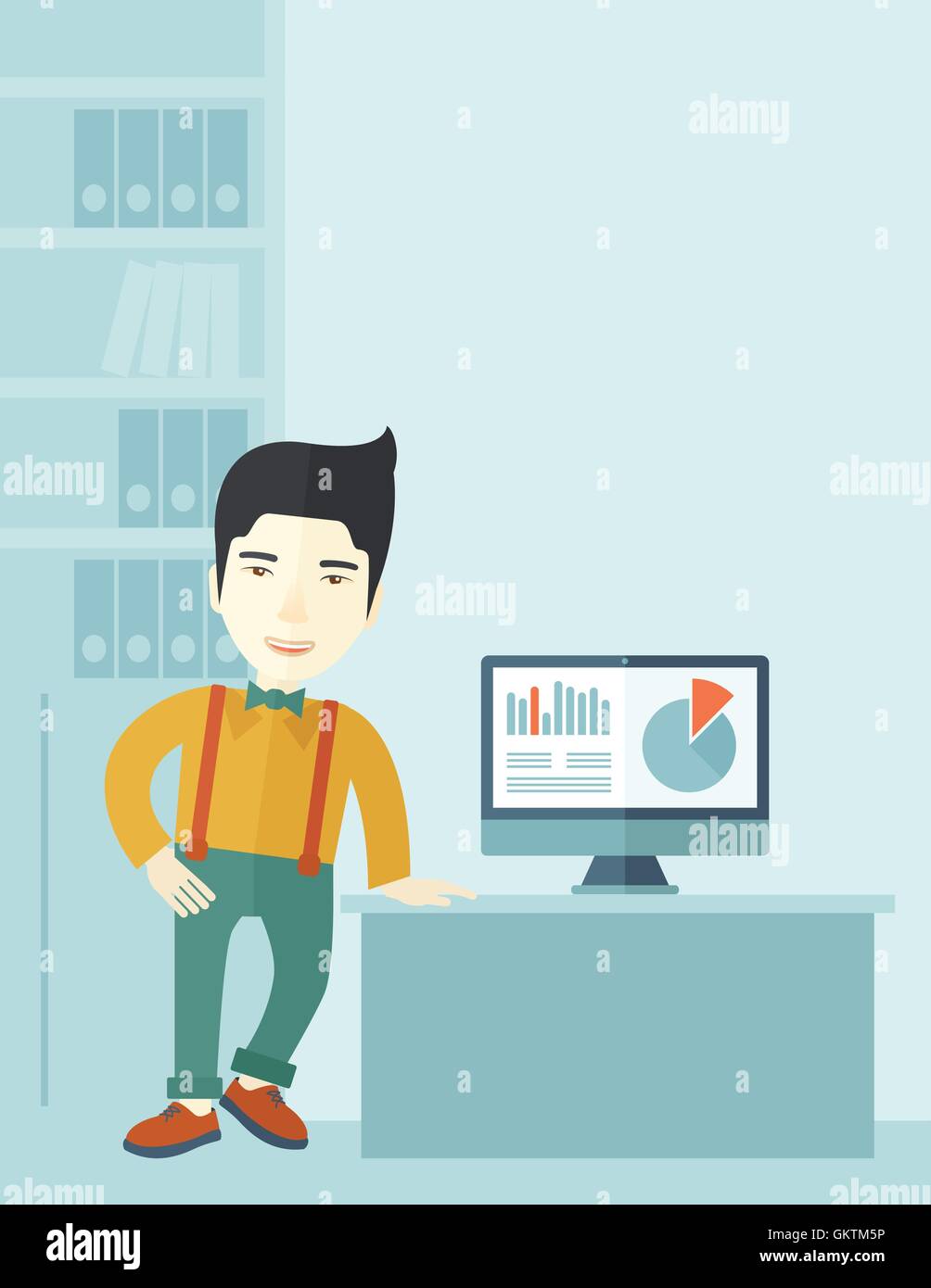 Man presenting a graph from his computer Stock Vector Image & Art - Alamy