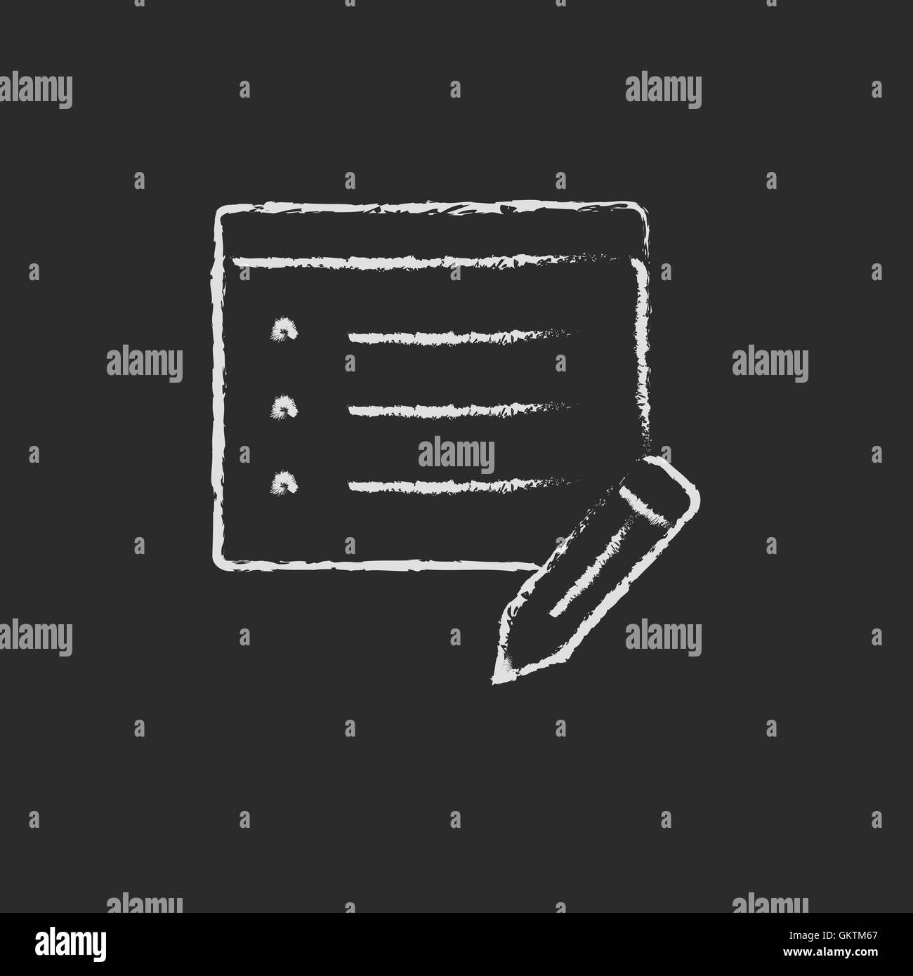Notepad and pencil drawn in chalk Stock Vector Image & Art - Alamy