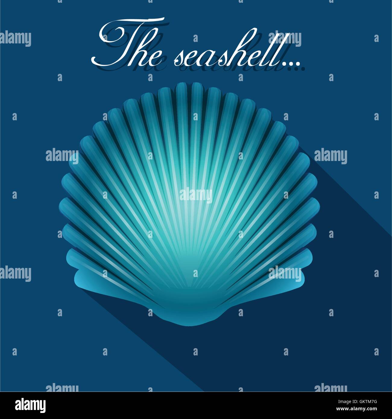 Sea scallop seashell blue icon. Vector Stock Vector Image & Art - Alamy