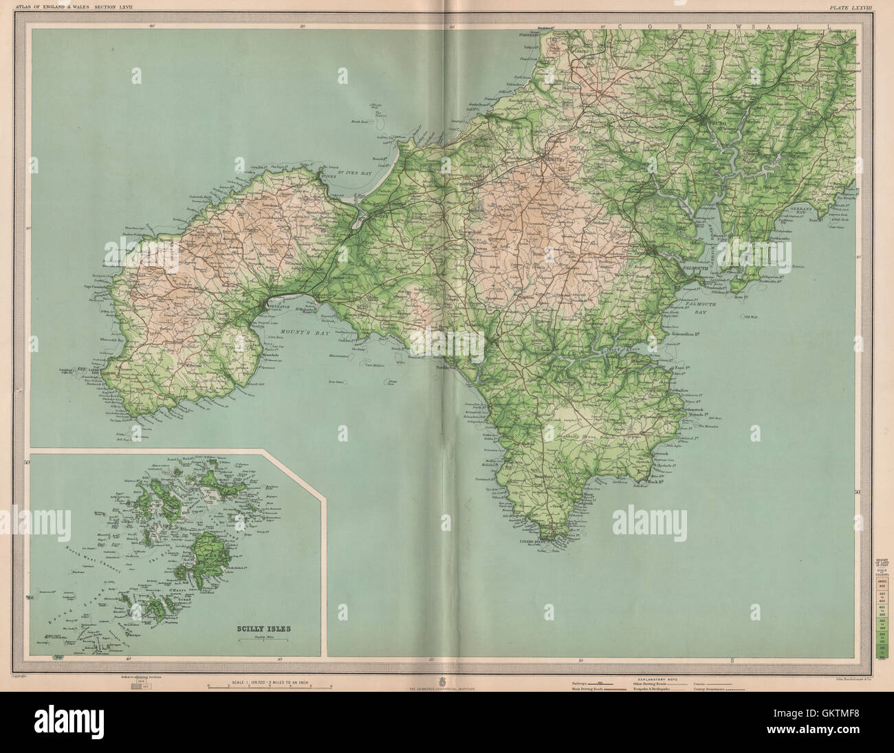 Cornwall the scilly isles map hi-res stock photography and images - Alamy