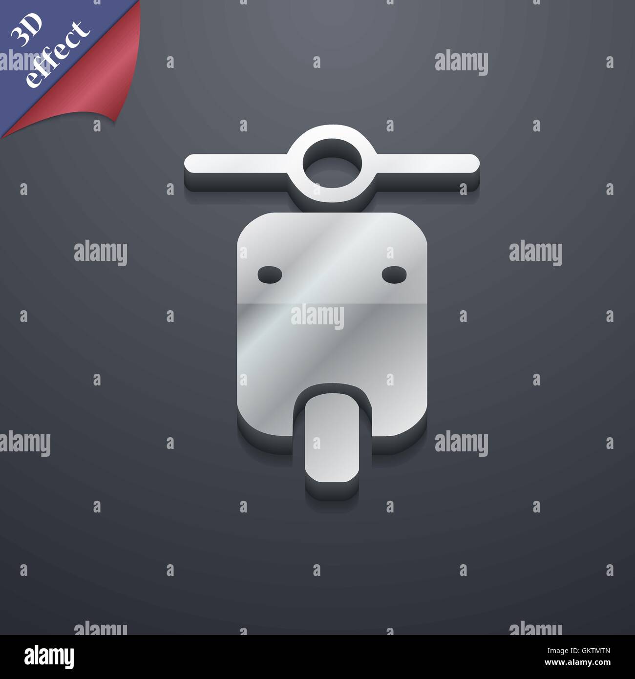 motorcycle icon symbol. 3D style. Trendy, modern design with space for ...