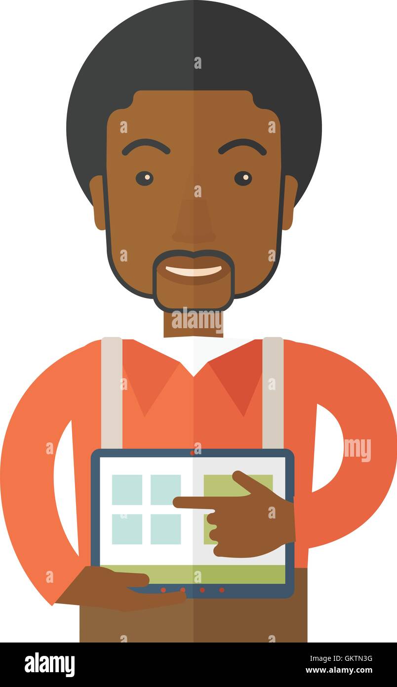 Business men tablet digital Stock Vector Images - Alamy