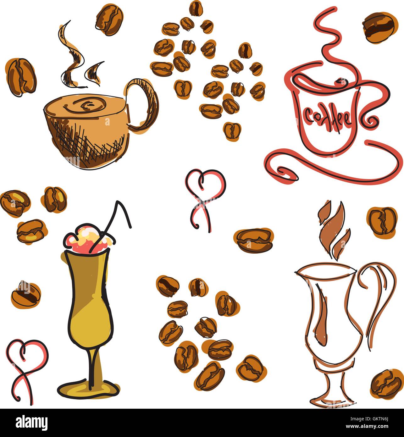 Colored image with coffee drinks. Vector illustration Stock Vector ...