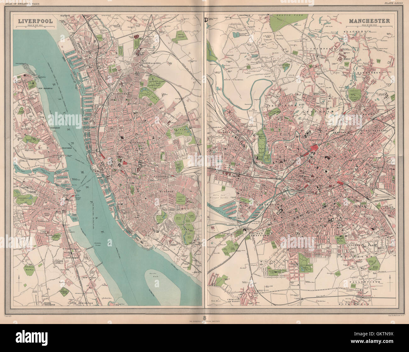 Map cities liverpool manchester map hi-res stock photography and images ...