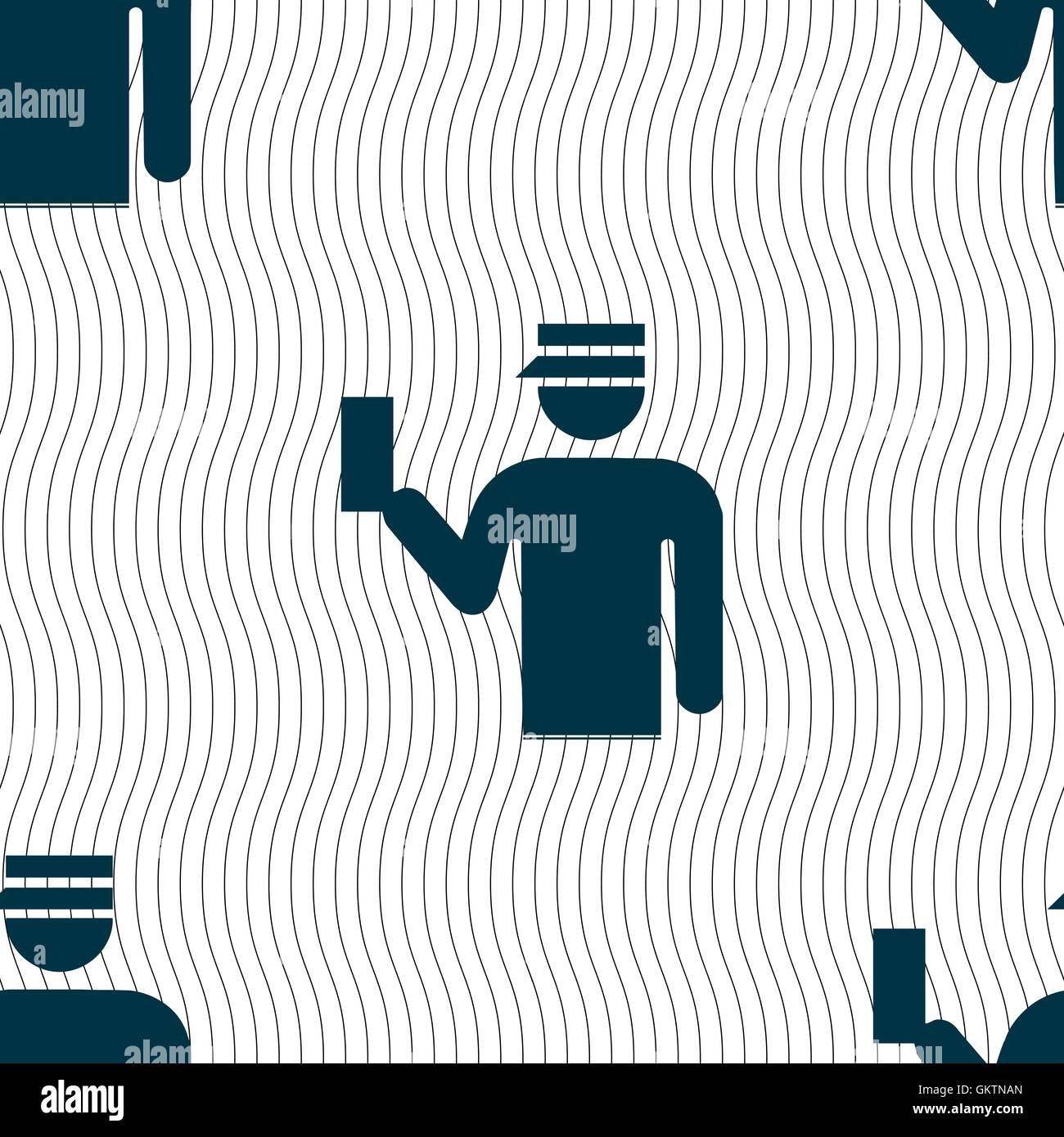 Inspector icon sign. Seamless pattern with geometric texture. Vector ...