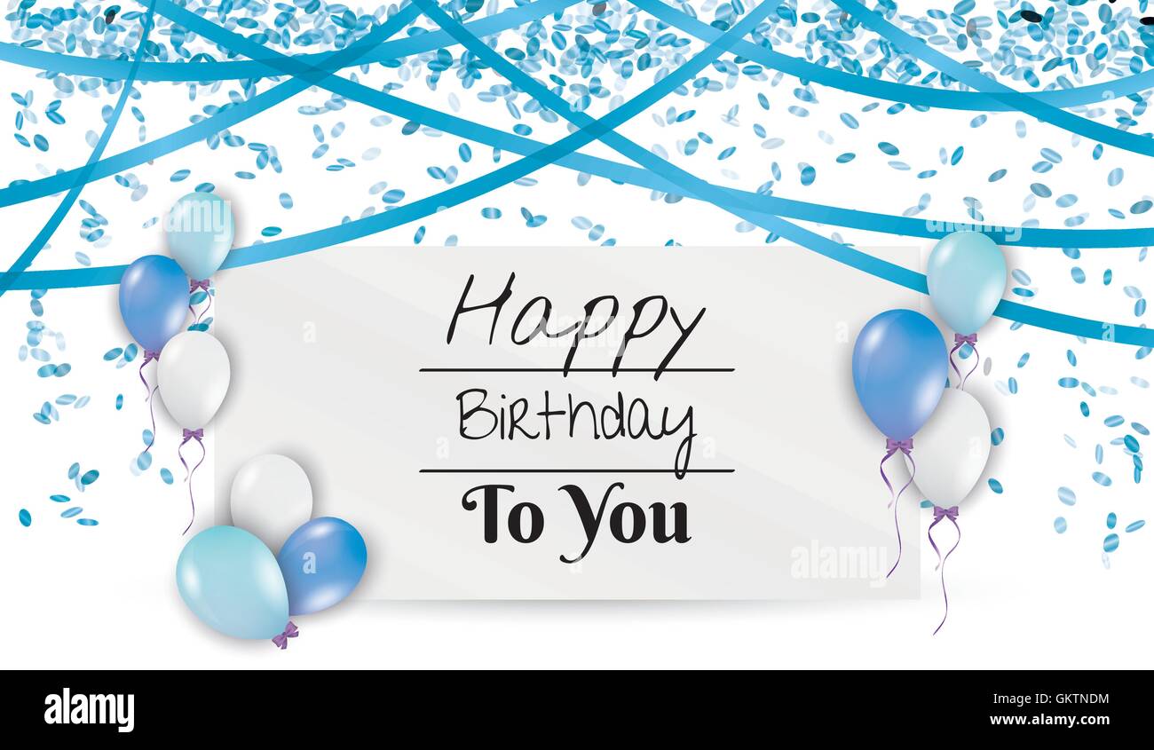 birthday card with balloons and ribbons Stock Vector Image & Art - Alamy