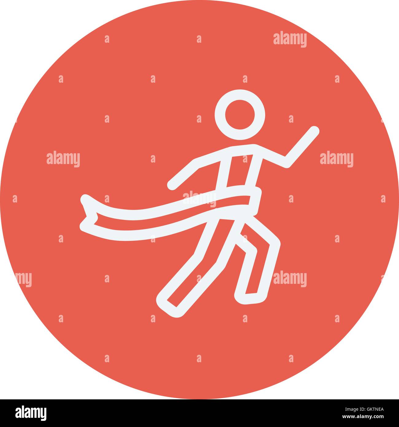 Winner crossed the finish line thin line icon Stock Vector Image & Art ...