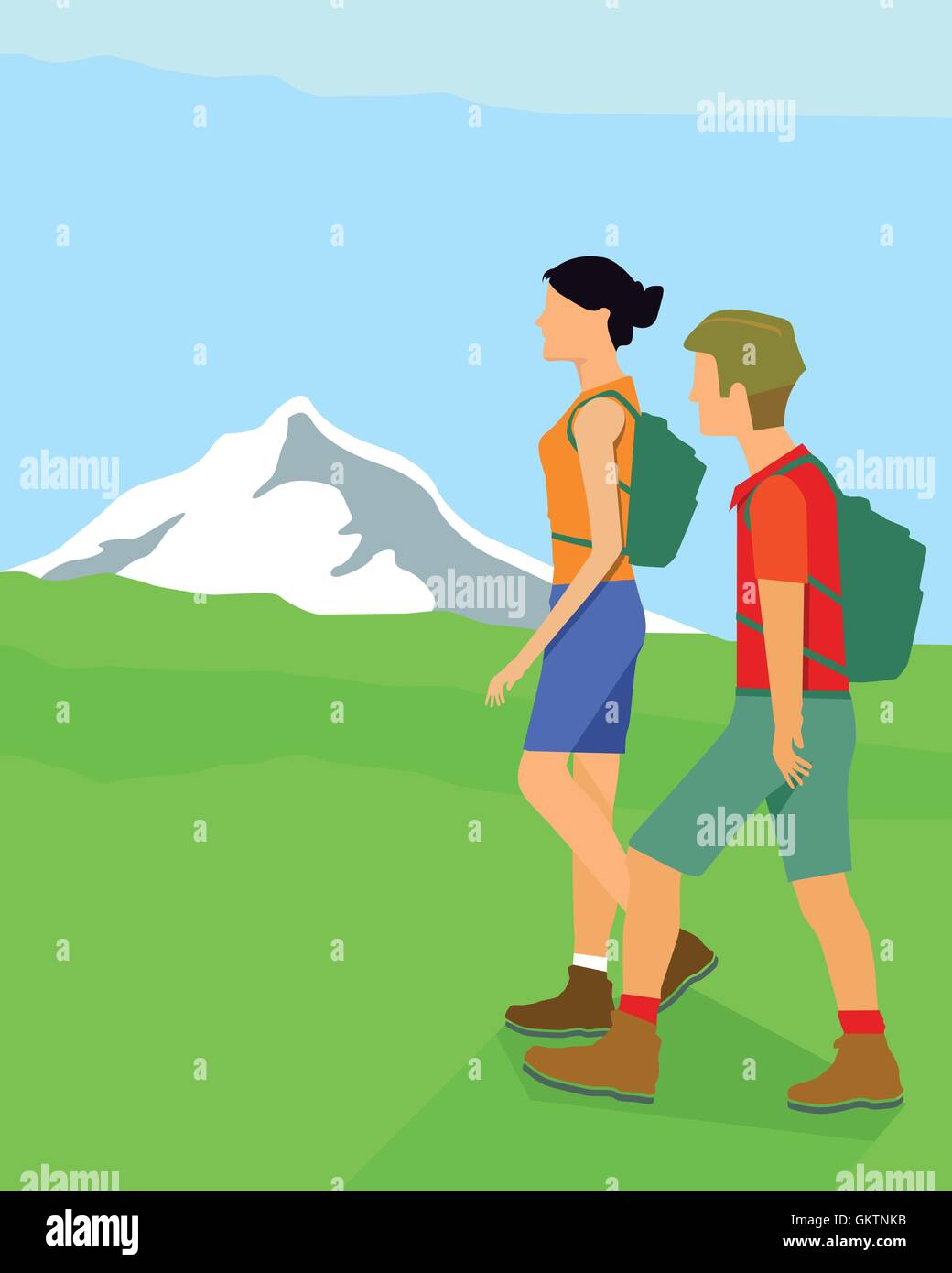 Hiking hiker Stock Vector Images - Alamy