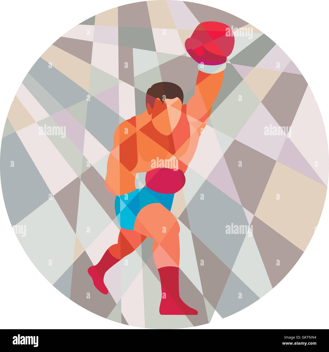 Boxer Boxing Punching Circle Low Polygon Stock Vector Image & Art - Alamy