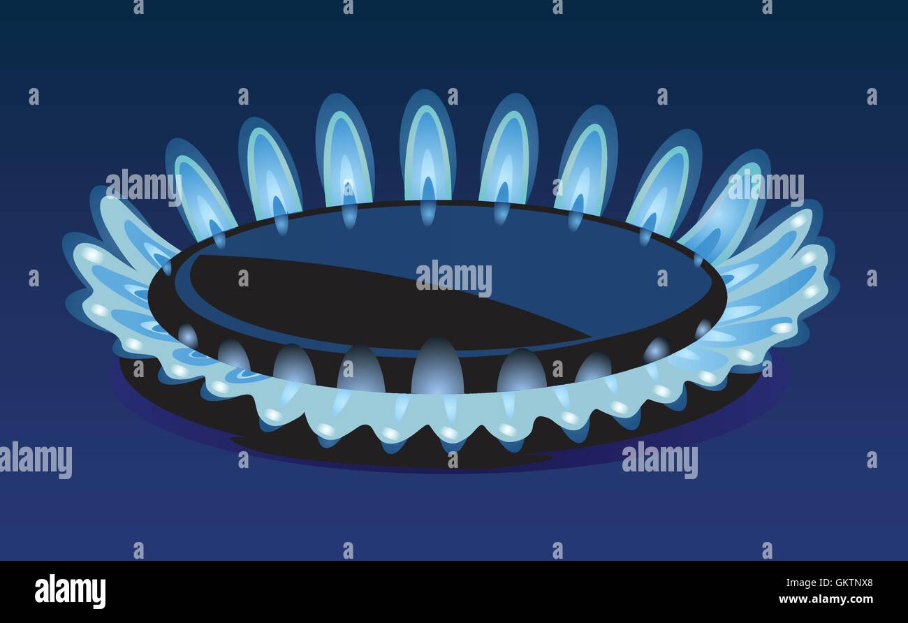Blue gas flame burning Stock Vector Images - Alamy