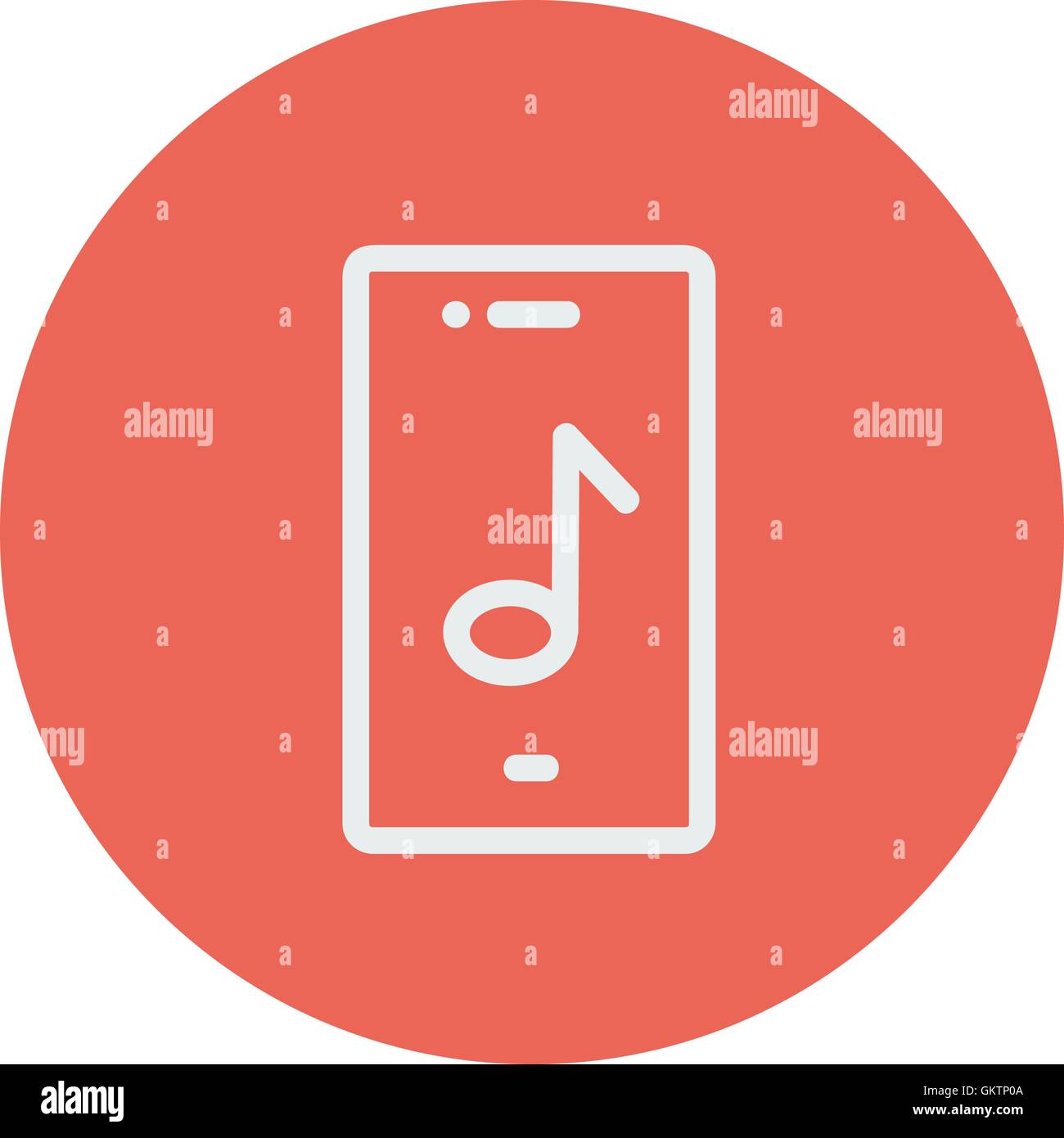 Phone with musical note thin line icon Stock Vector Image & Art - Alamy