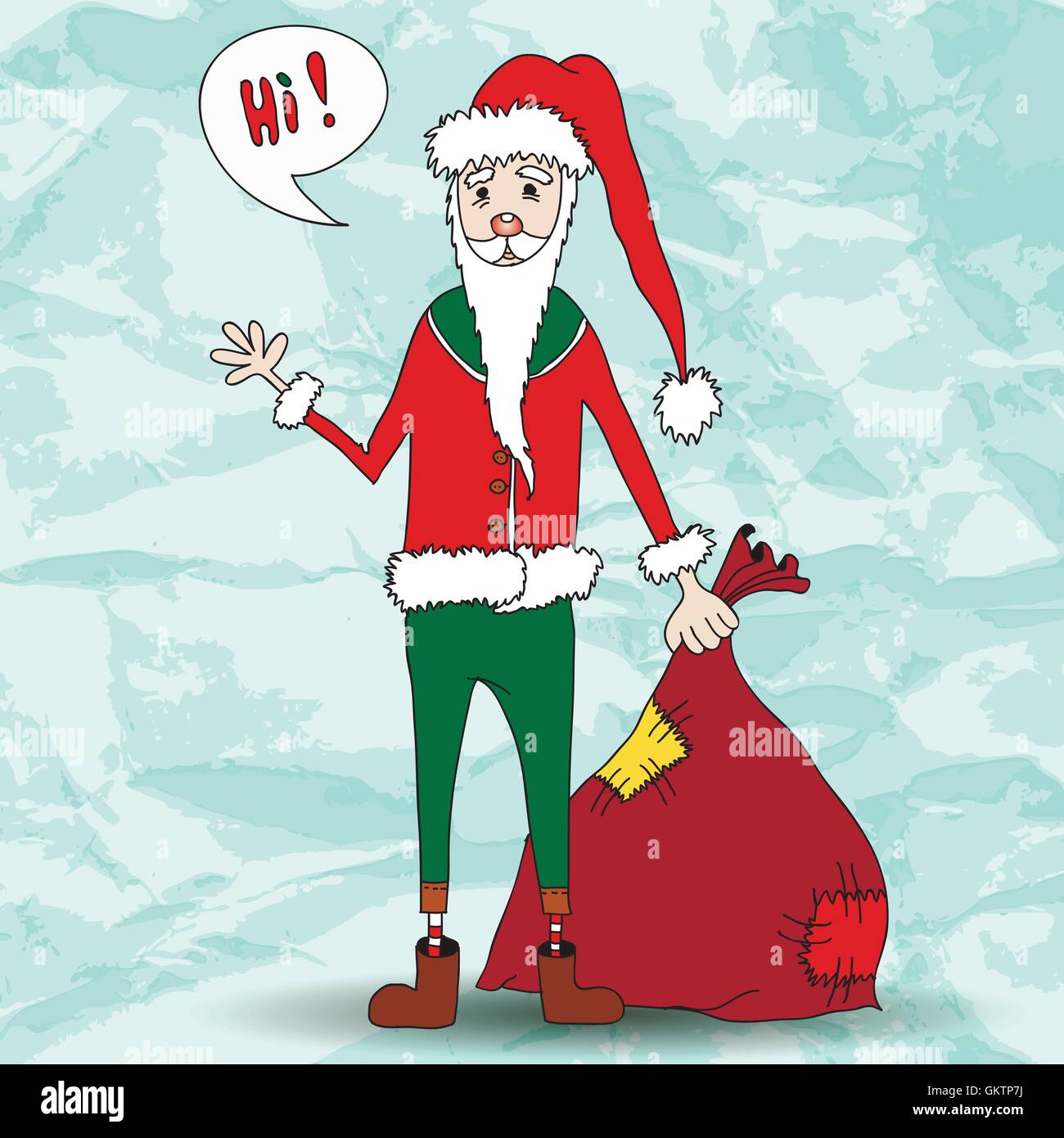 Funny Santa Claus with blue background Stock Vector Image & Art - Alamy