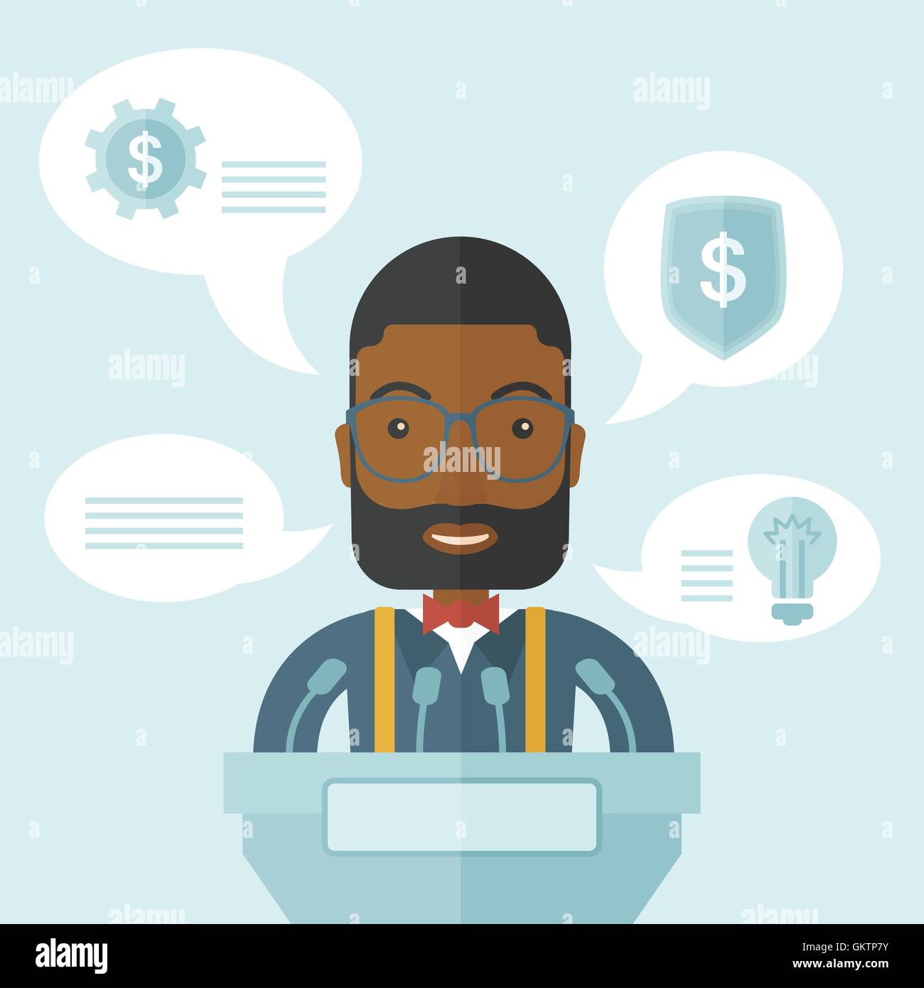 Black speaker stand behind a podium Stock Vector Image & Art - Alamy