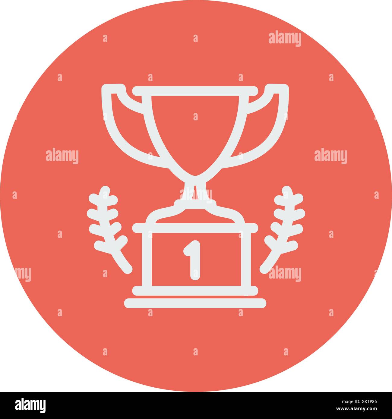 Trophy for first place winner thin line icon Stock Vector Image & Art ...