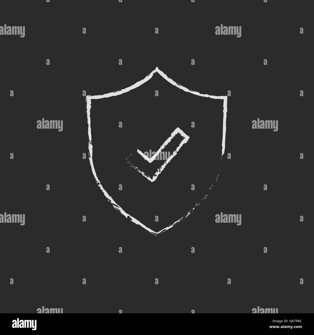 Shield check symbol Black and White Stock Photos & Images - Alamy