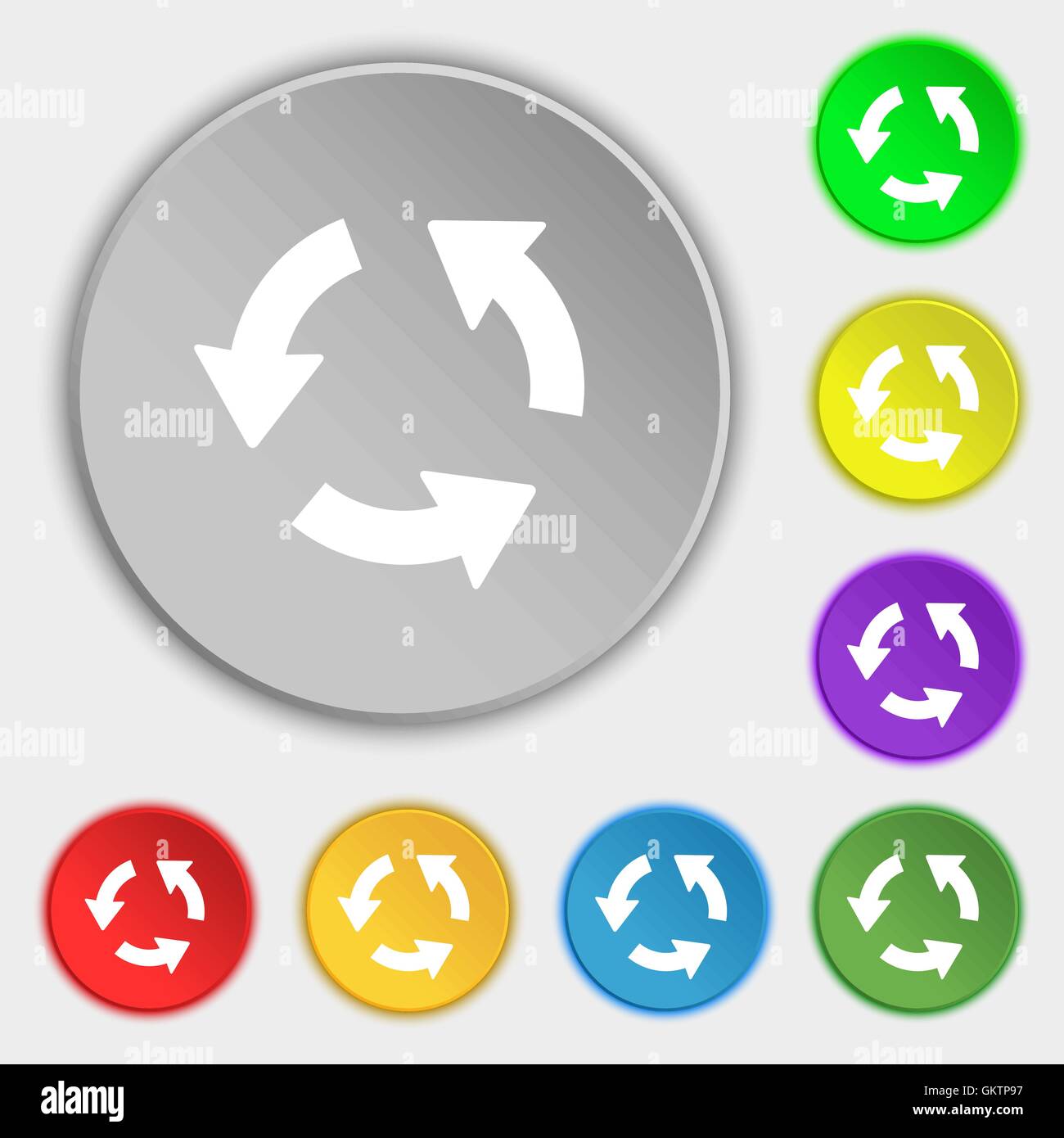 Refresh icon sign. Symbol on five flat buttons. Vector Stock Vector ...