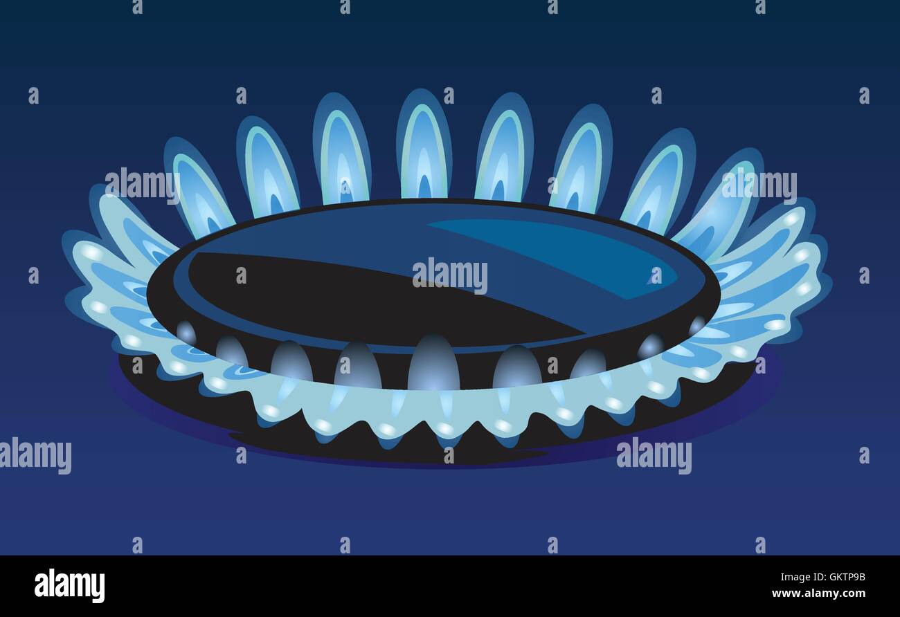 Blue flame stove top Stock Vector Images - Alamy