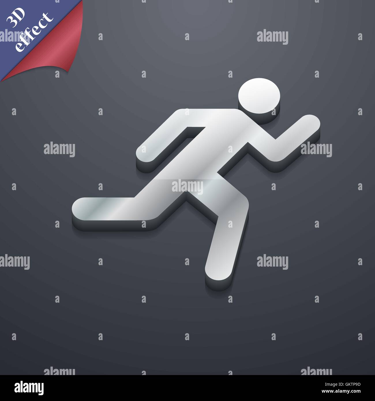 running man icon symbol. 3D style. Trendy, modern design with space for ...