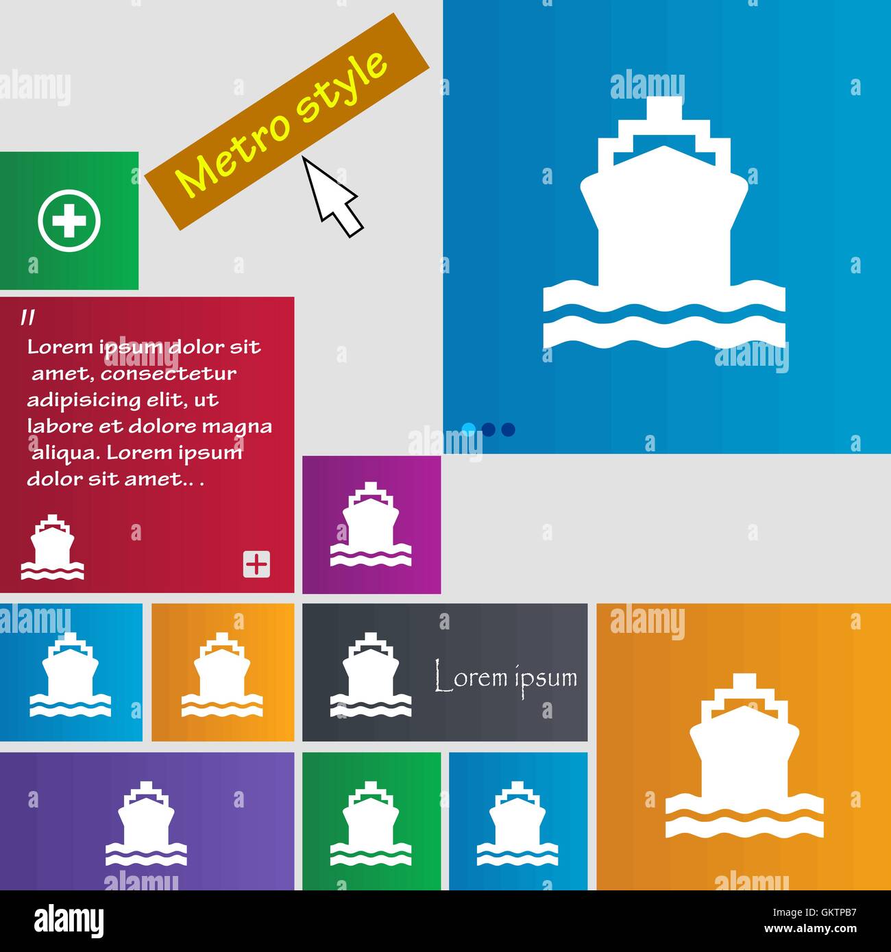 Ship Icon Sign Buttons Modern Interface Website Buttons With Cursor Pointer Vector Stock 
