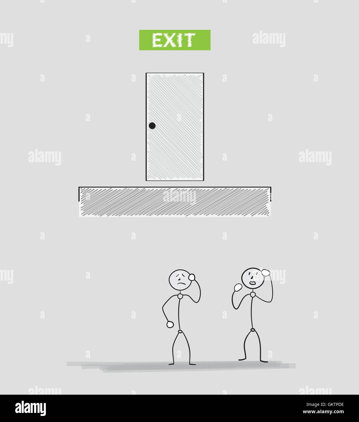 Emergency exit door woman Stock Vector Images - Alamy