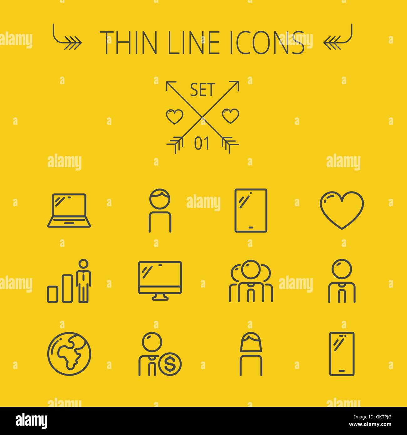 Technology thin line icon set Stock Vector Image & Art - Alamy