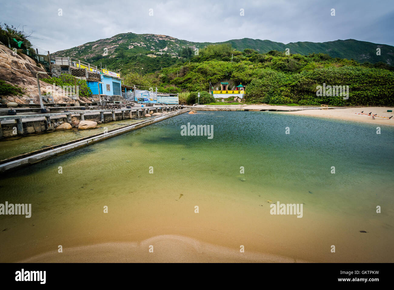 Lagoon at Shek O Beach, on Hong Kong Island, in Hong Kong Stock Photo ...