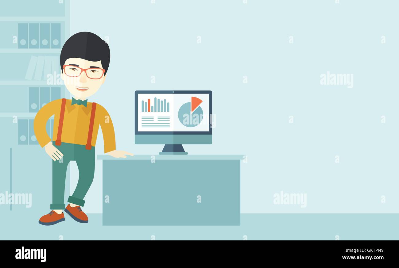 Growing business graph computer Stock Vector Images - Alamy