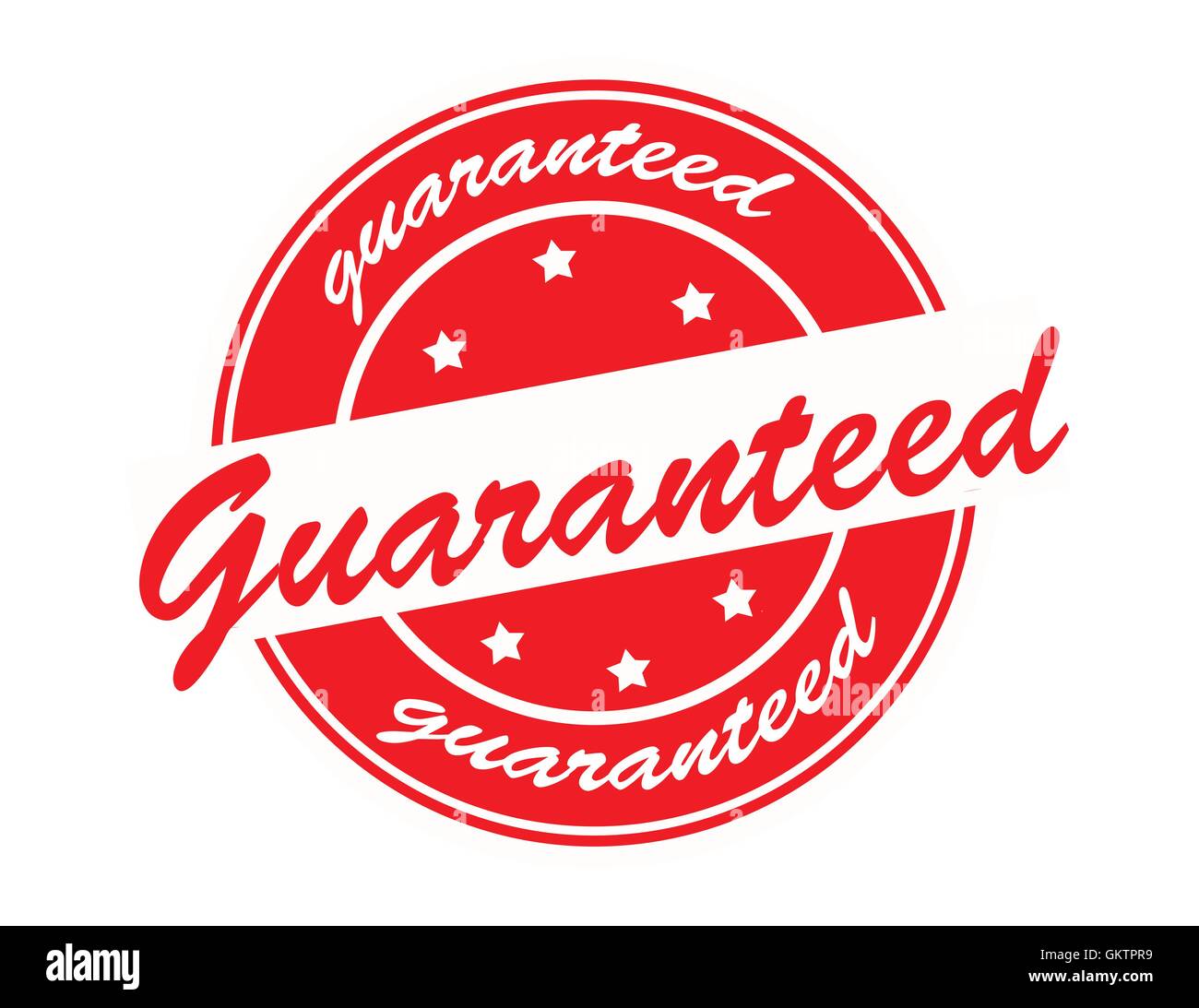 Guaranteed red round grunge Cut Out Stock Images & Pictures - Alamy