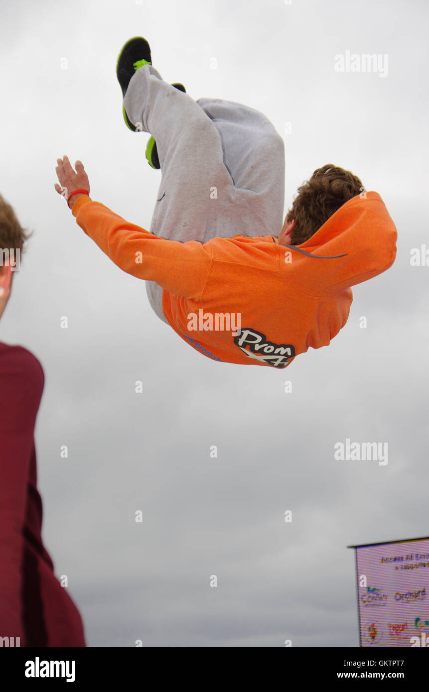 Free Runners at Prom Xtra, Colwyn Bay Stock Photo - Alamy