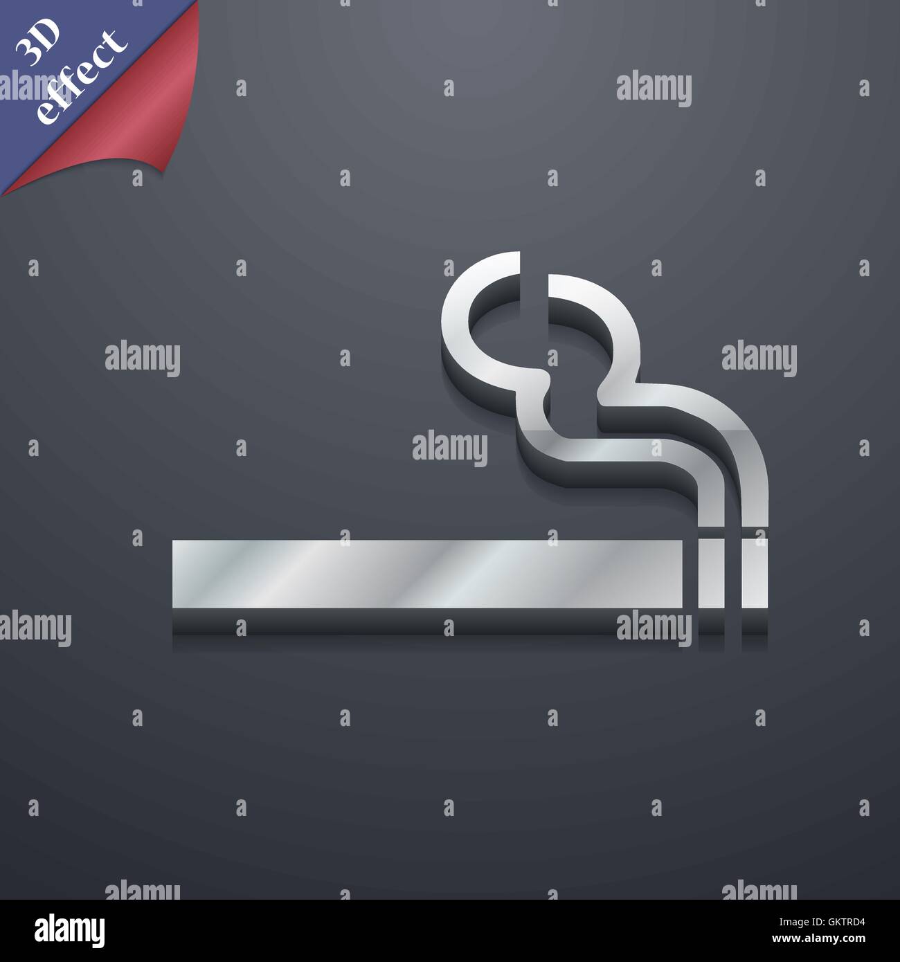 cigarette smoke icon symbol. 3D style. Trendy, modern design with space ...