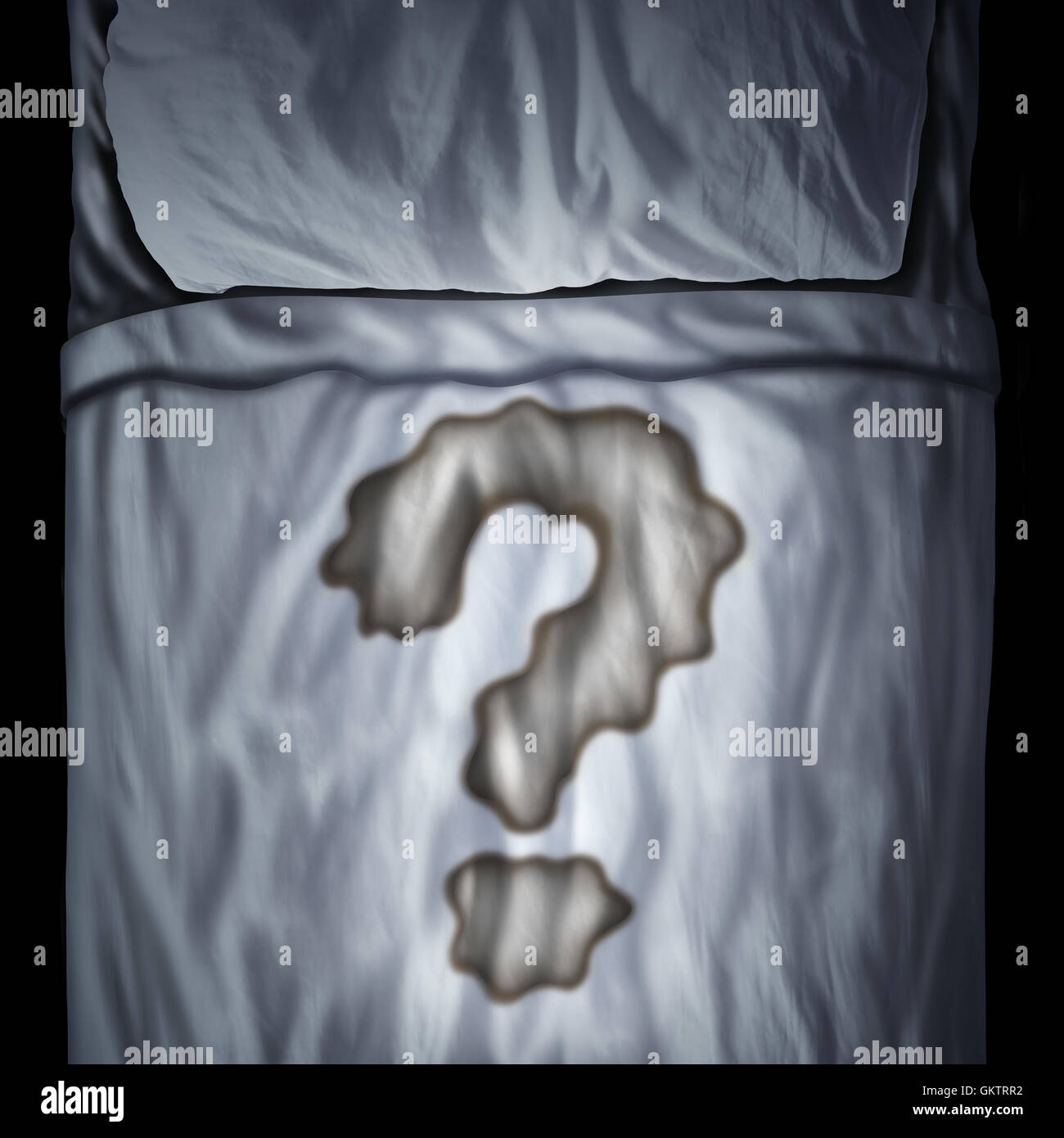 Bed wetting problem or bedwetting questions as a fluid stain on a ...
