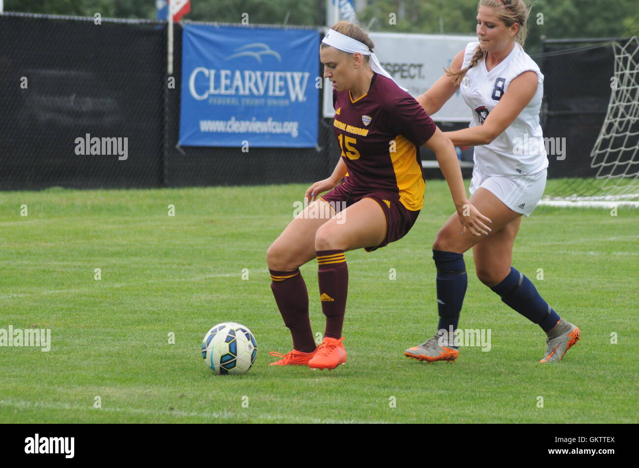 Robert Morris University V Michigan Central womens soccer Stock Photo ...