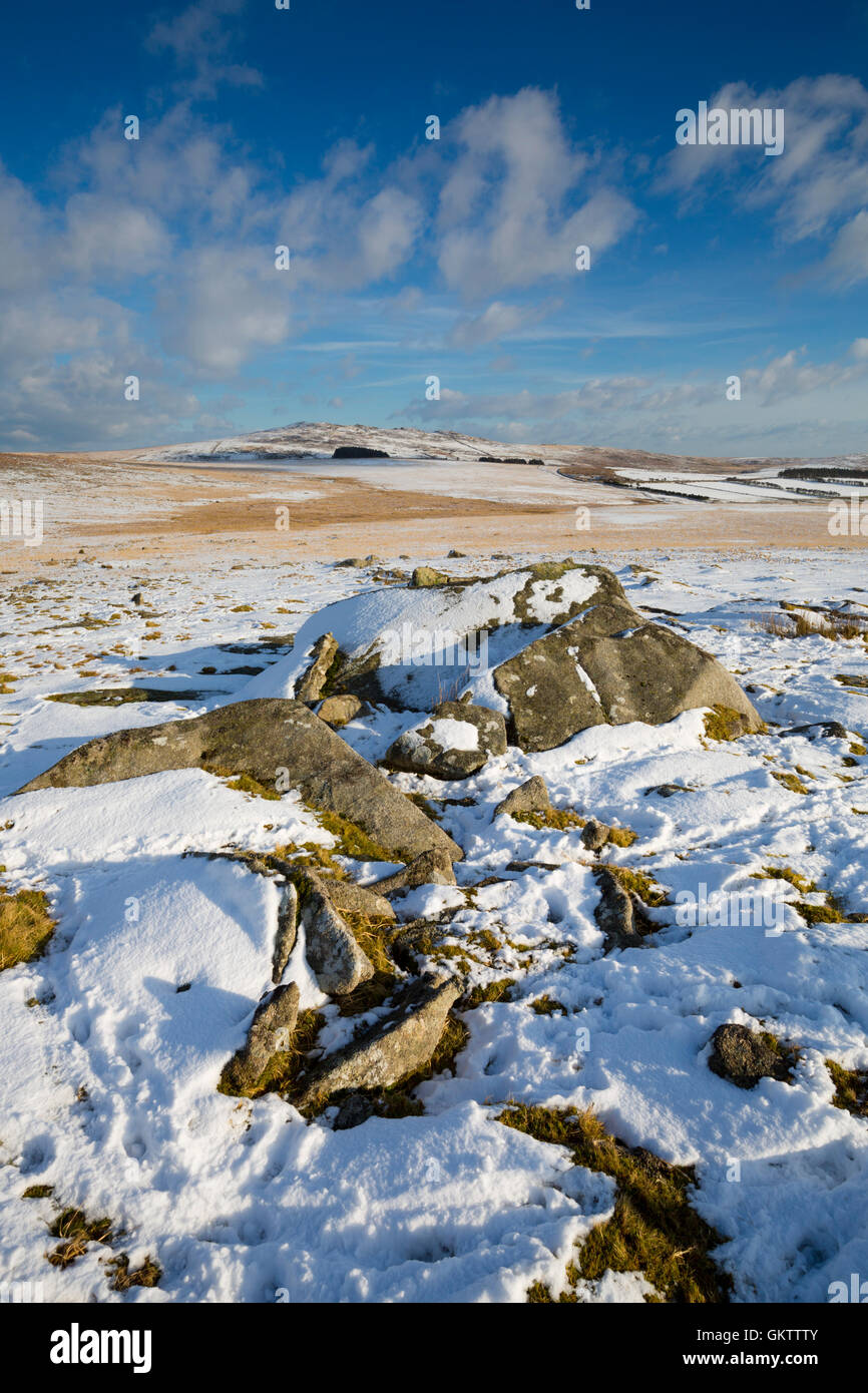 Brown Willy; Snow; Bodmin Moor; Cornwall; UK Stock Photo - Alamy