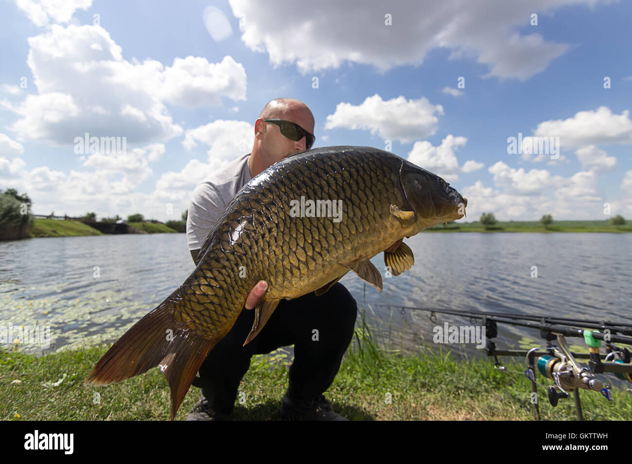 Angler with carp fishing trophy Carp and Fisherman, Carp fishing trophy ...