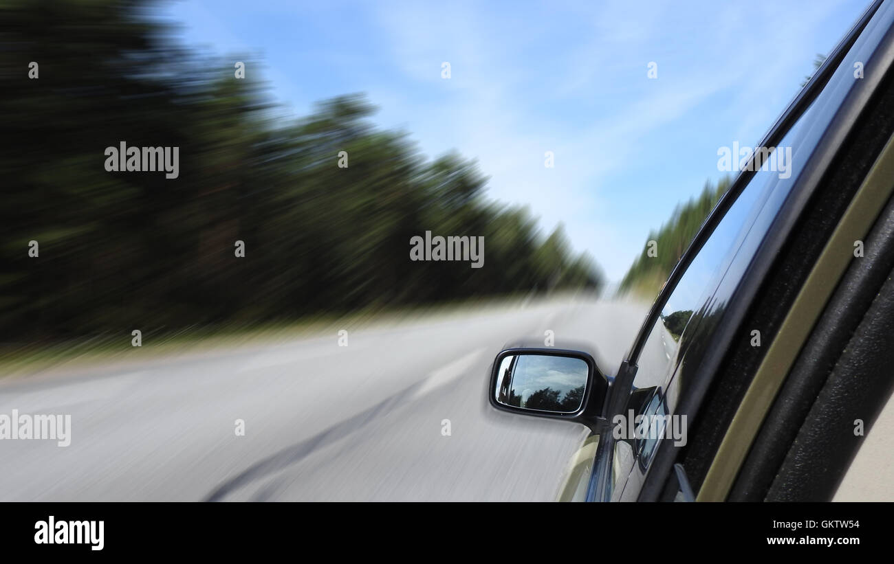 Car driving on freeway Stock Photo - Alamy