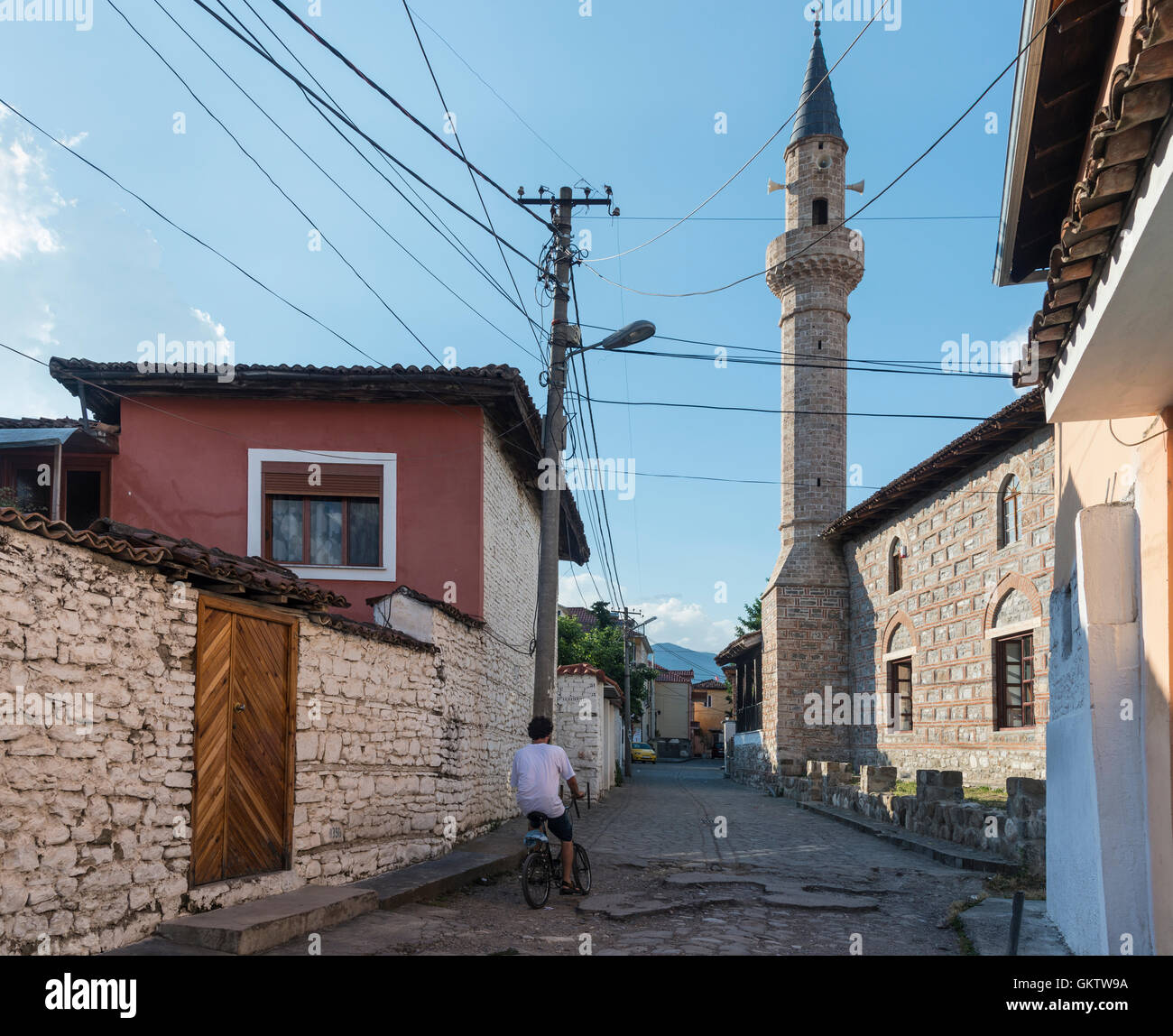 Looking towards the King Mosque in Elbasan's old Ottoman Quarter, in ...