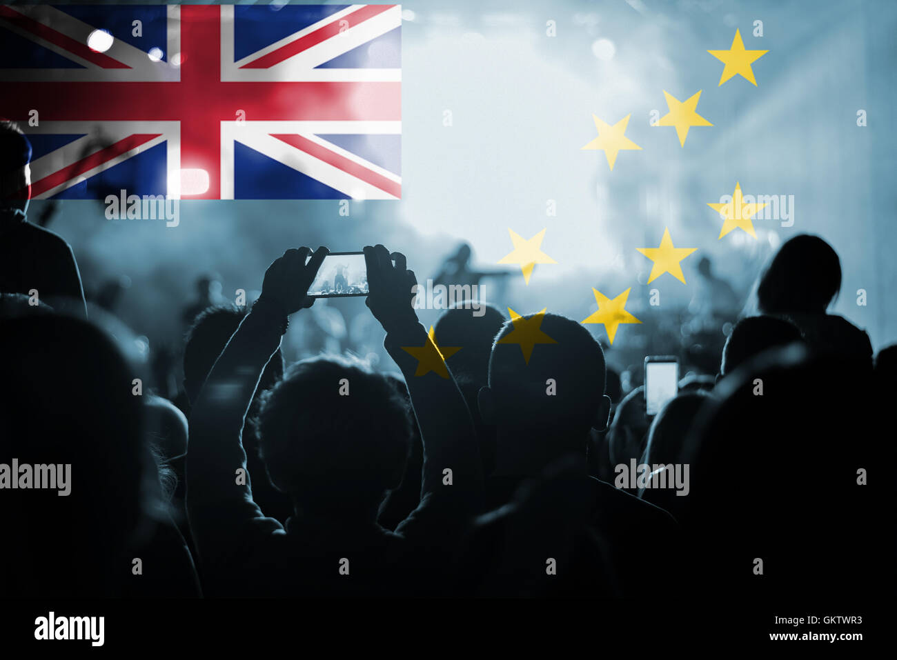 live music concert with blending Tuvalu flag on fans Stock Photo - Alamy