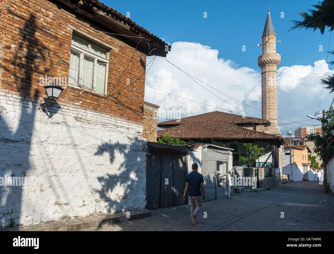 Looking towards the King Mosque in Elbasan's old Ottoman Quarter, in ...
