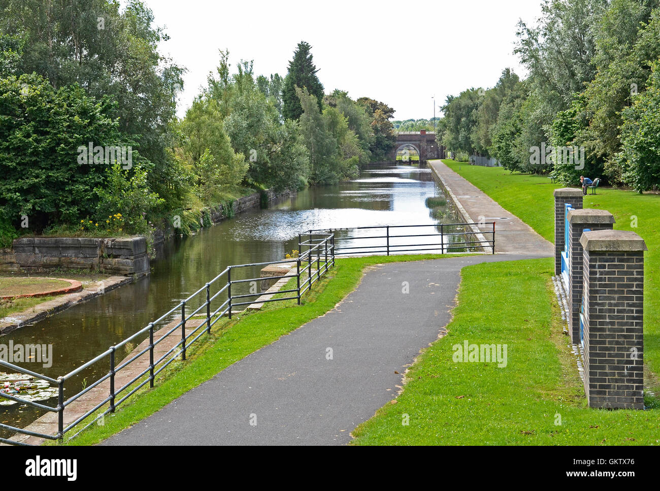 The Sankey canal at St.Helens in Merseyside, UK, the canal no longer used by boats in now a ...