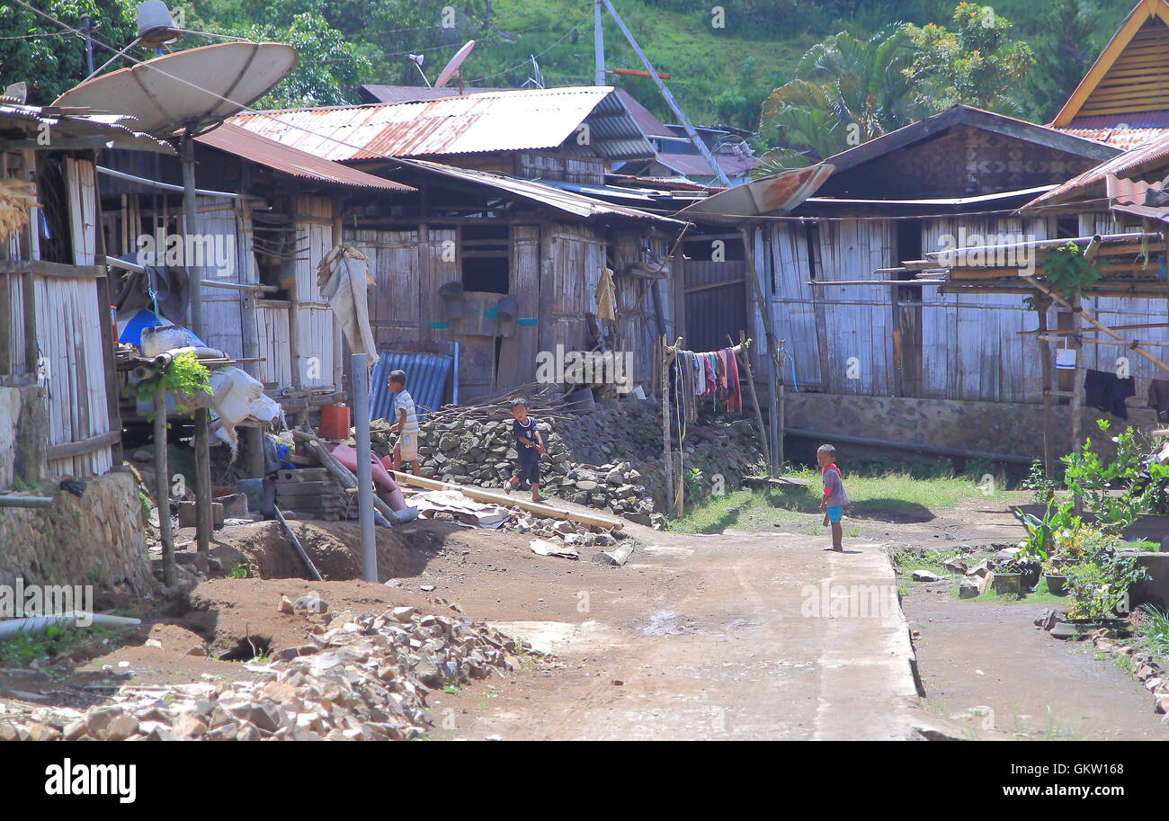 Local child play in Moni village in Flores Indonesia Stock Photo - Alamy