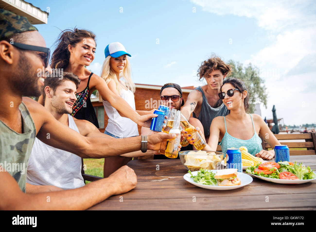 Diverse summer dinner party hi-res stock photography and images - Alamy