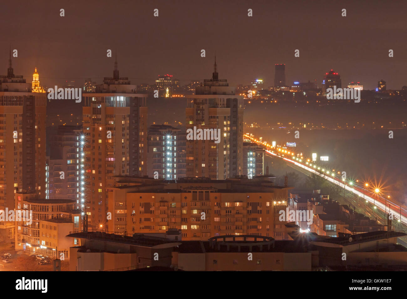 sight of Kiev at night Stock Photo - Alamy