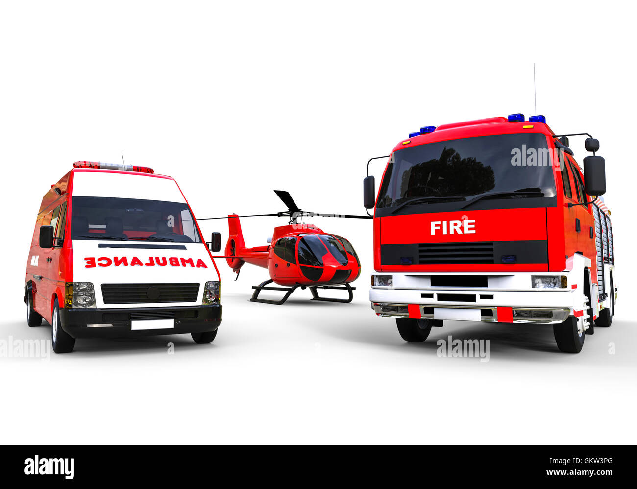3D render image representing emergency services / Emergency services ...