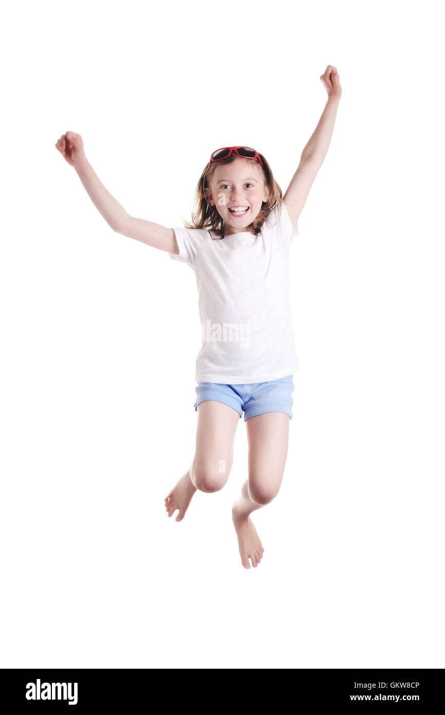 little girl jumping Stock Photo - Alamy