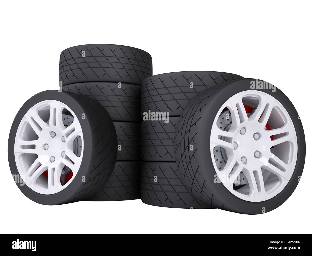 A stack of wheels with discs Stock Photo - Alamy